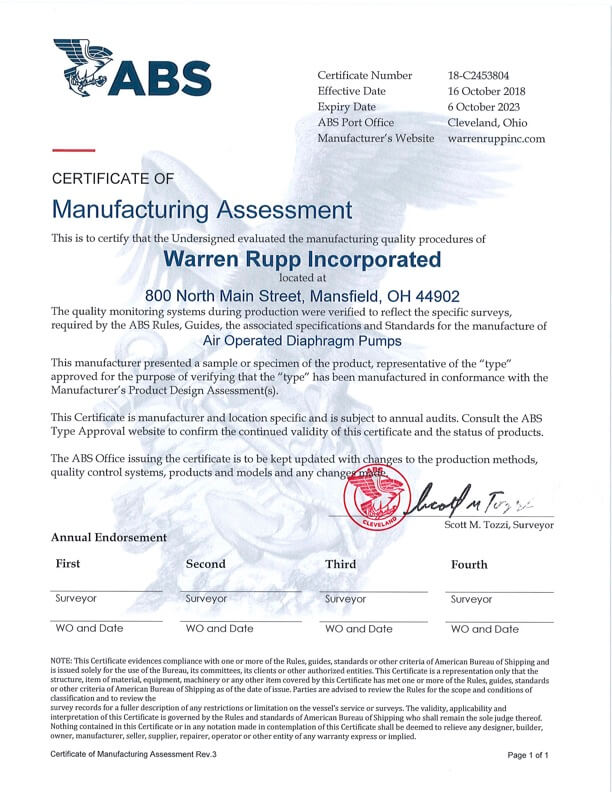 Our Certifications | Versamatic