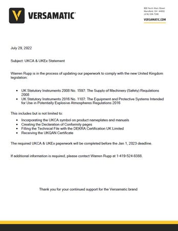 Our Certifications | Versamatic