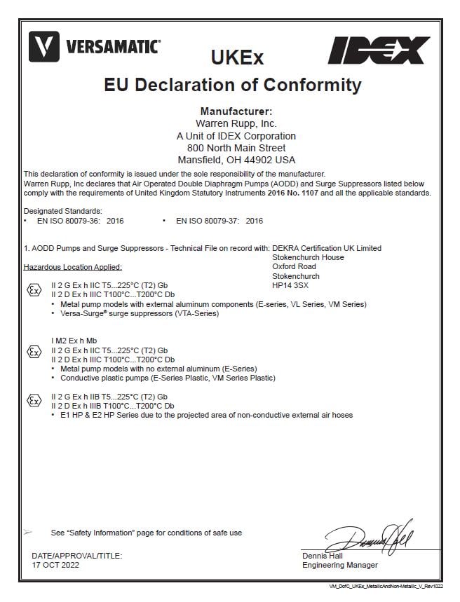 Our Certifications | Versamatic