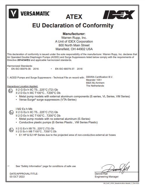 Our Certifications | Versamatic