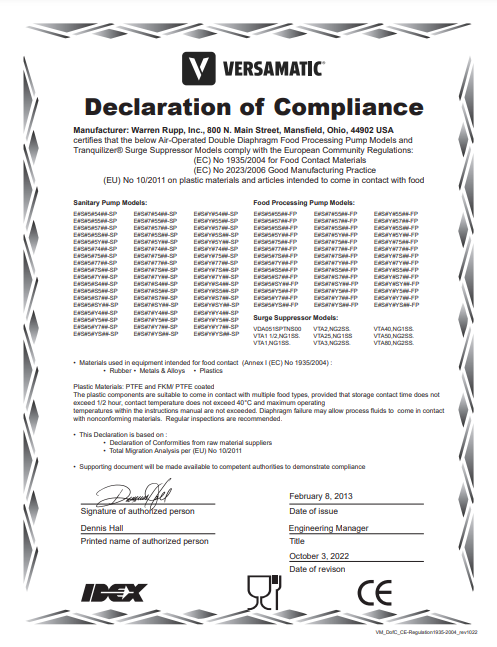 Our Certifications | Versamatic